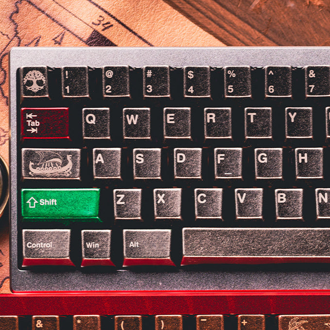 [GB] Awekeys Viking Antiques Full Metal Keycaps Set - Gemstone Accent